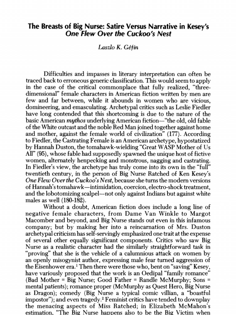 Big Nurse Ratched: Satire and Complexity | PDF | Satire | Narrative