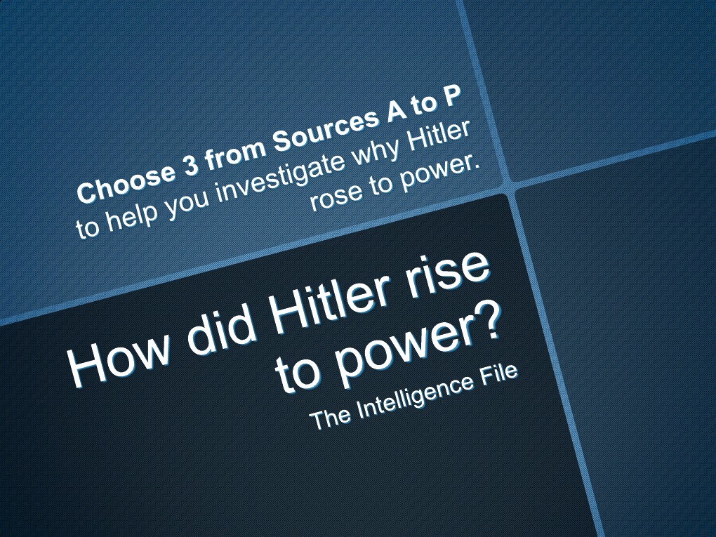 How Did Hitler Rise To Power - Sources - 3EXP | PDF | Nazi Germany ...