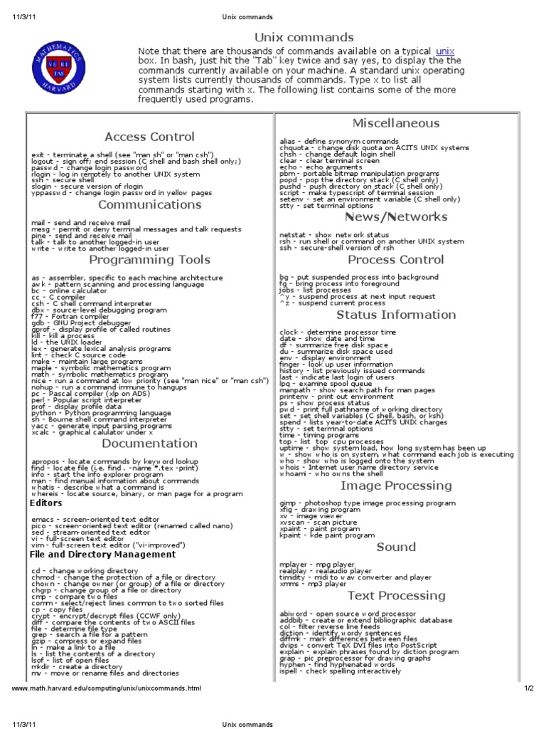 Unix Commands | PDF