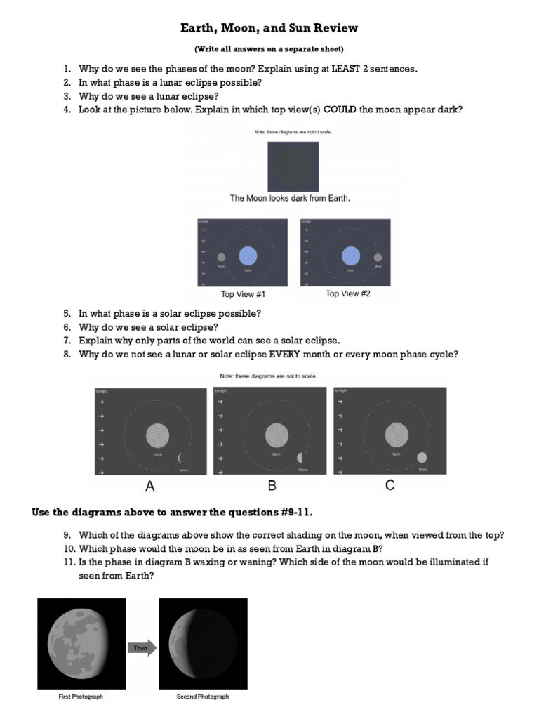 Earth Moon Sun Review (Amplify-New) | PDF