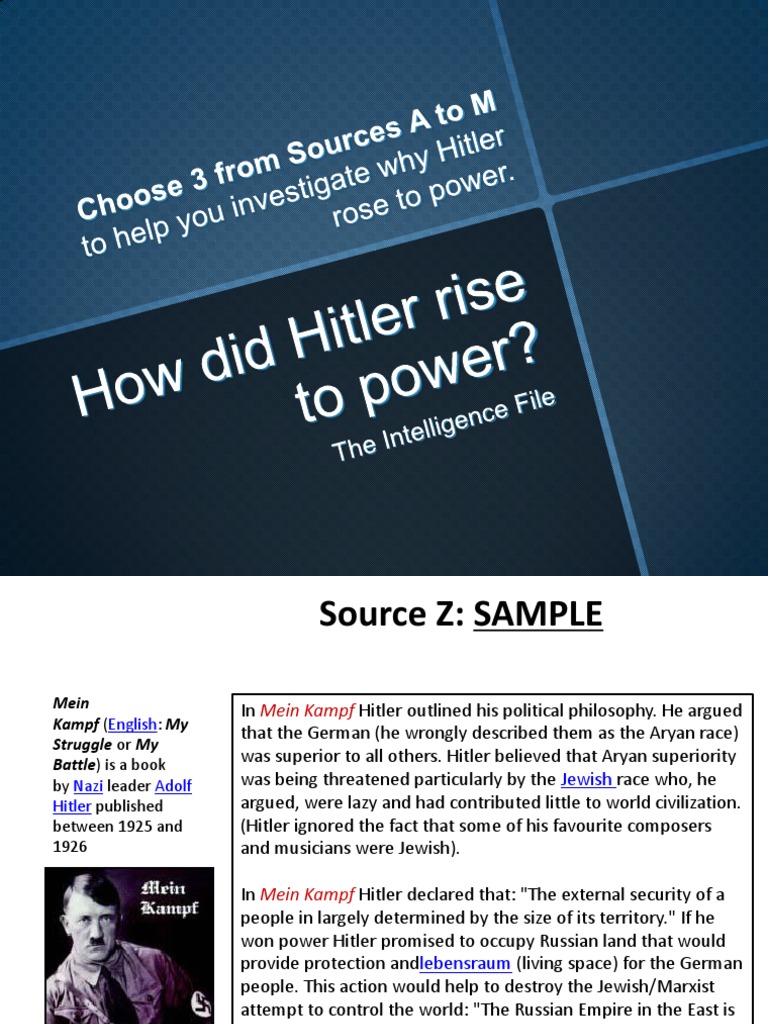 Rise of Hitler Inquiry Sources-3C | PDF | Nazi Germany | Adolf Hitler