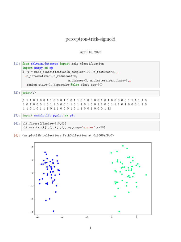Perceptron Trick Sigmoid | PDF | Statistical Classification | Algorithms