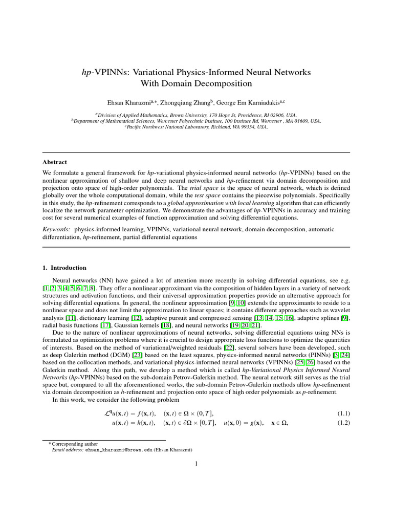 36 2021 HP VPINN | PDF | Nonlinear System | Deep Learning