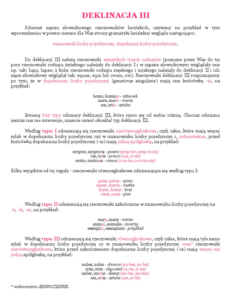 Deklinacja III | PDF