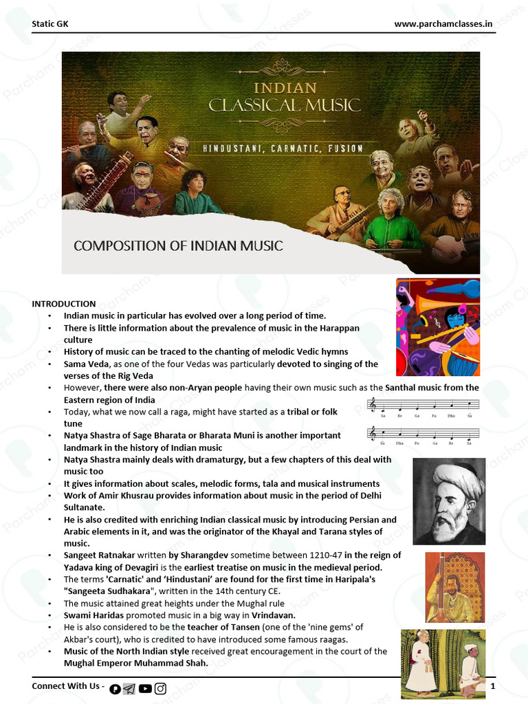 Lecture 73 - Composition of Indian Music | PDF | Musicology | Classical ...