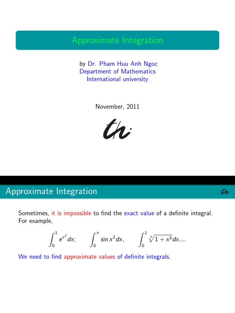 2012 Approximate Integration | PDF | Integral | Teaching Mathematics