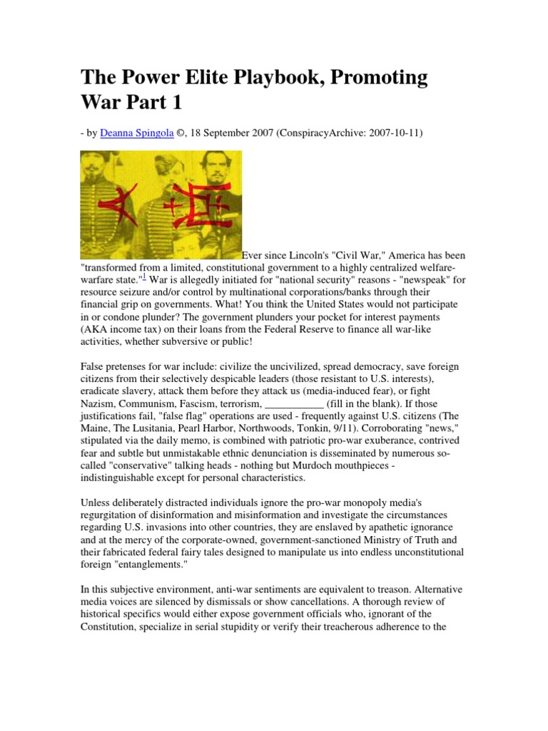 The Power Elite Playbook by Deanna Spingola 1 | PDF | Vietnam War | Ho ...