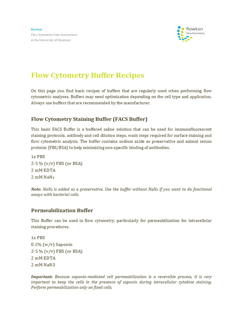 Flow Cytometry Buffers | PDF