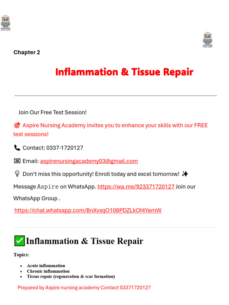 General Pathology CH 2 Objective Prepared by Aspire Nursing Academy ...