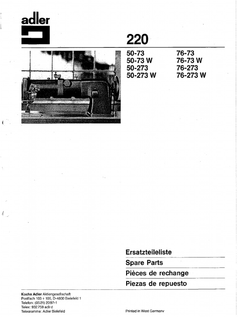 Durkopp Adler 220 | PDF
