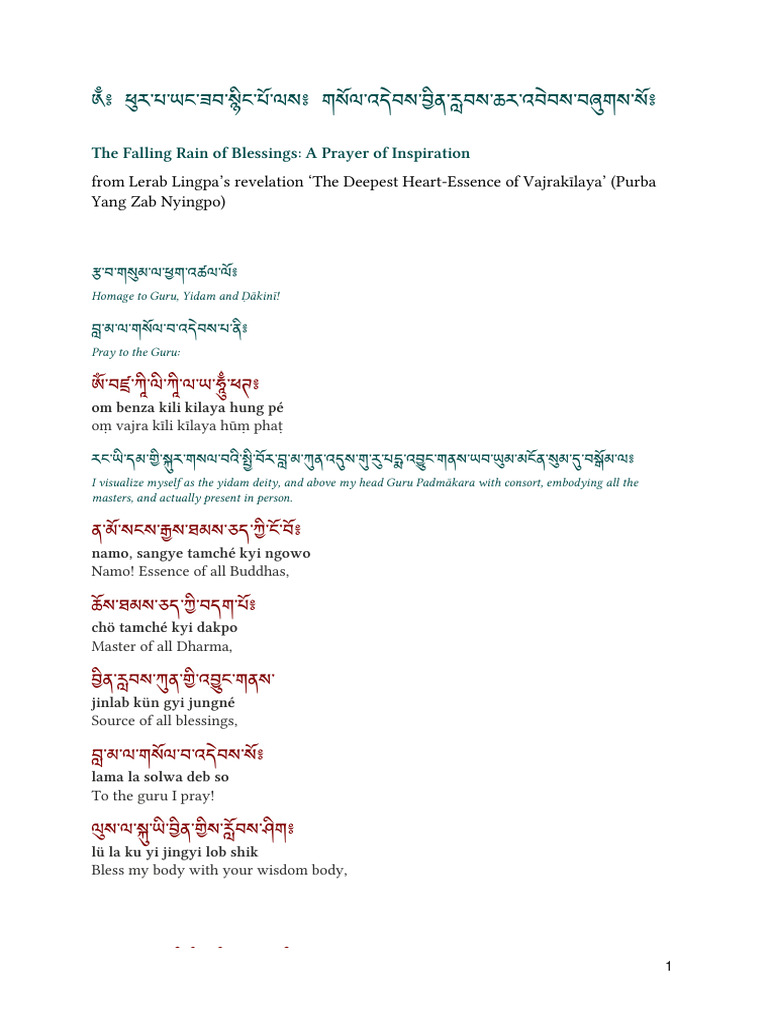 Falling Rain of Blessings | PDF