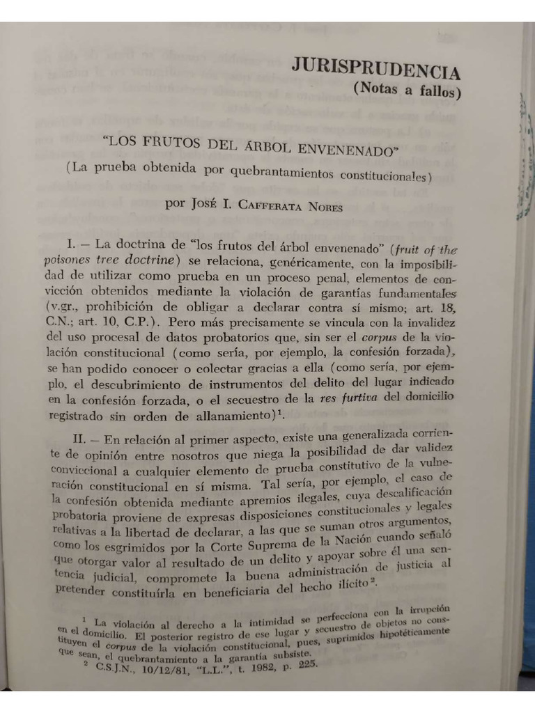 Los Frutos Del Arbol Envenenado - Cafferata Nores | PDF