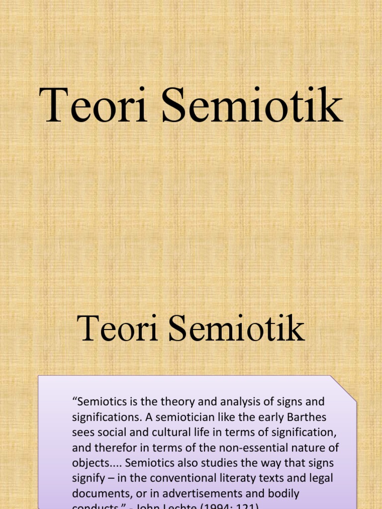 Teori SEMIOTIK | PDF