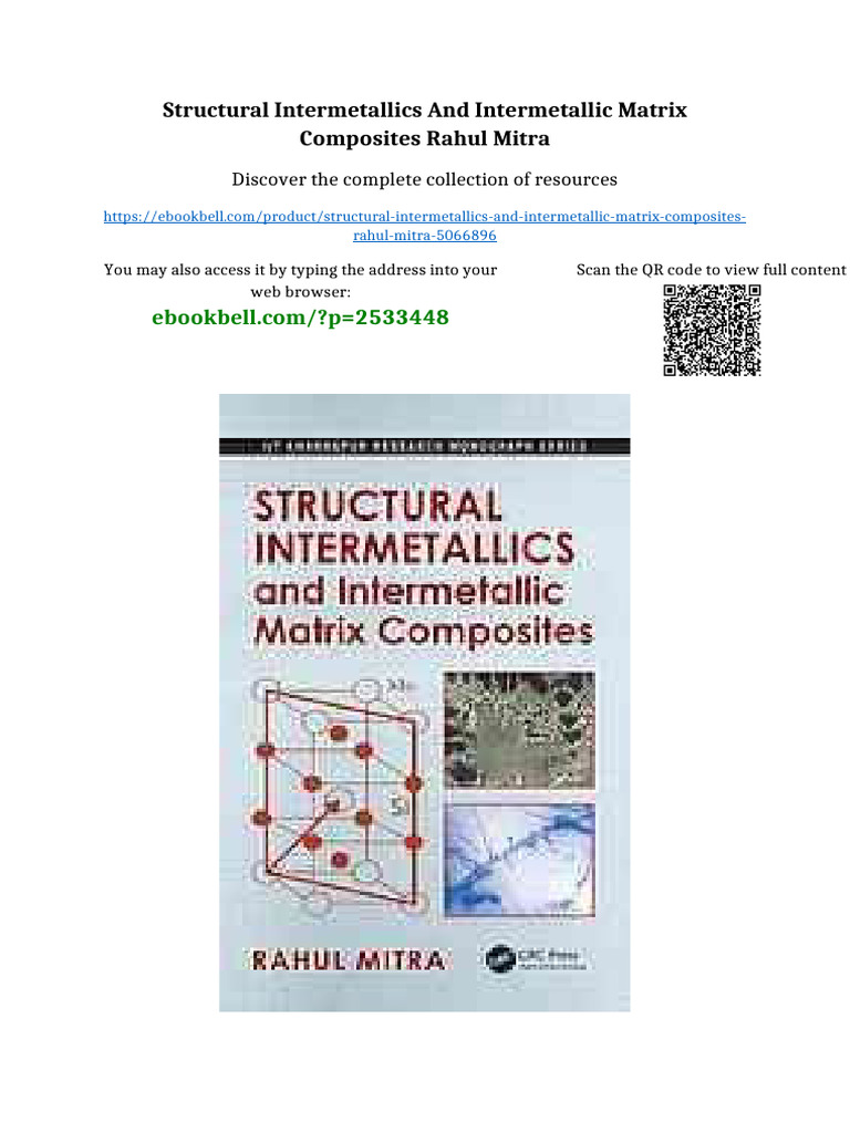 Structural Intermetallics and Intermetallic Matrix Composites Rahul ...