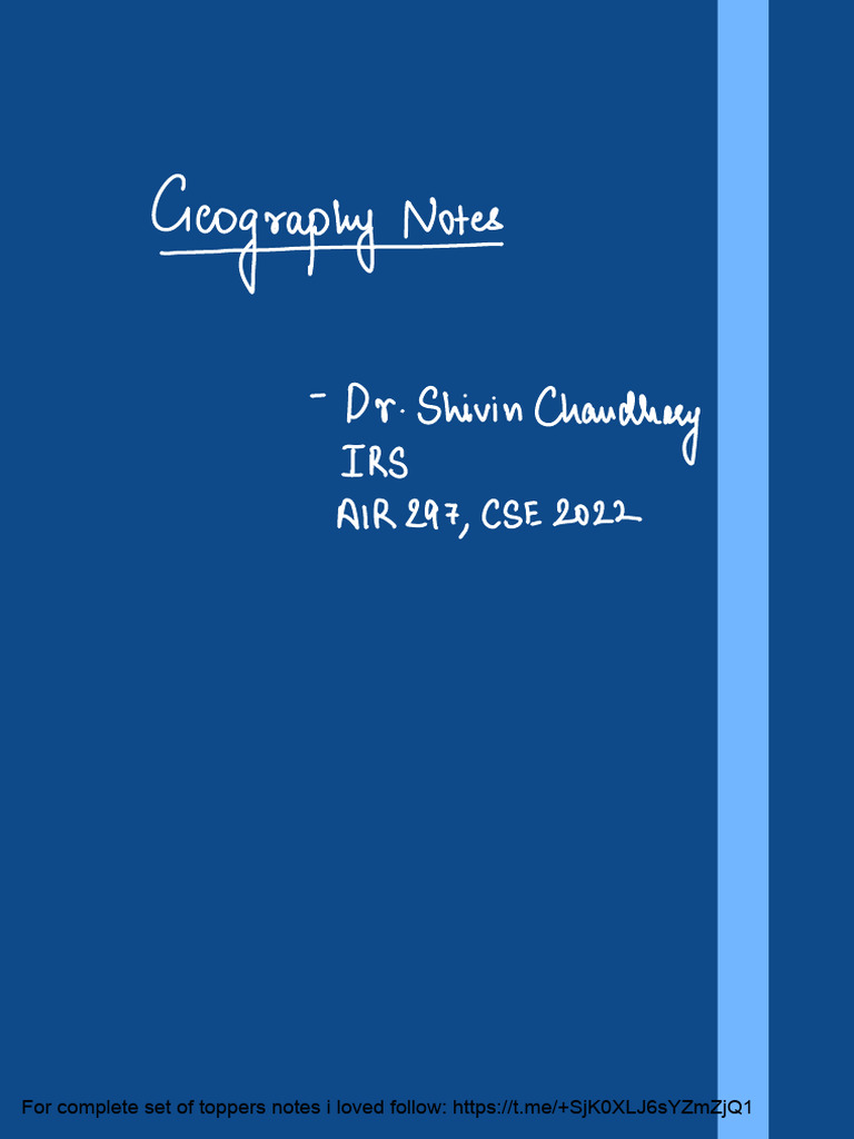 Geography Handwritten Notes by Dr. Shivin Download | PDF | Clastic Rock ...