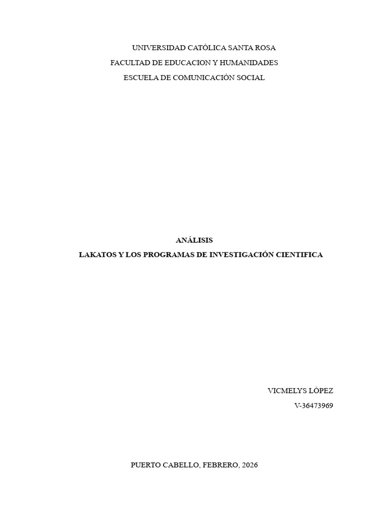 Analis Lakatos y Programas | PDF | Método científico | Cognición