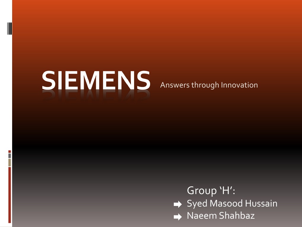 Presentation On Siemens Pakistan | PDF | Siemens | Automation