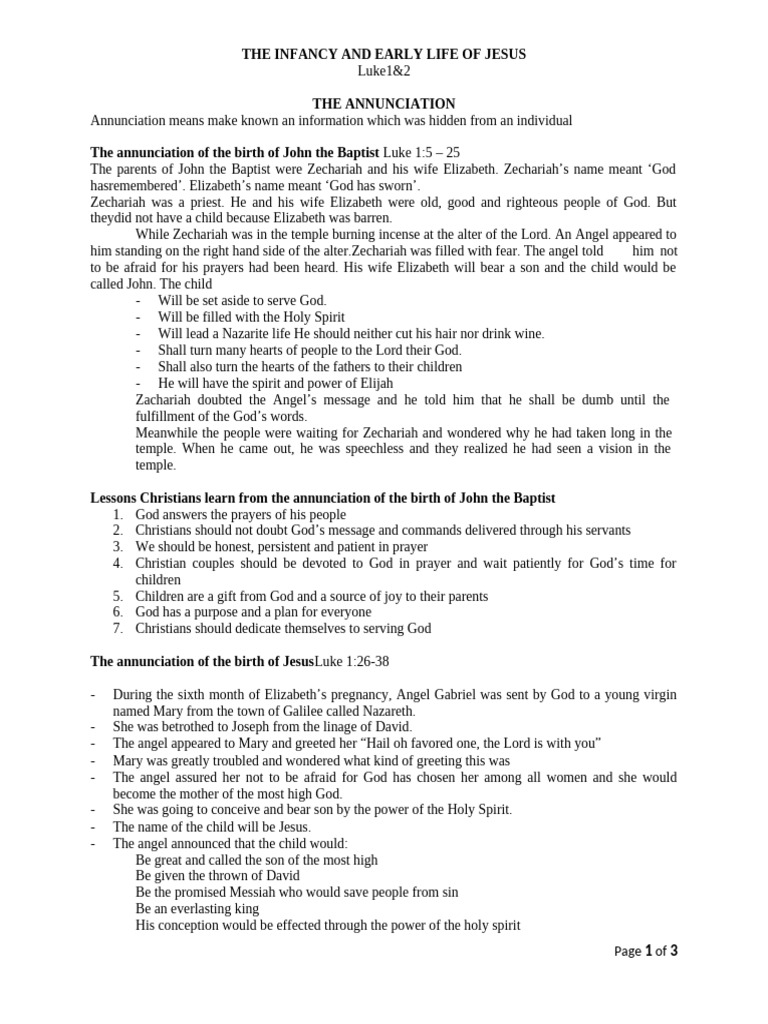 The Infancy and The Early Life of Jesus | PDF | Jesus | Mary, Mother Of ...