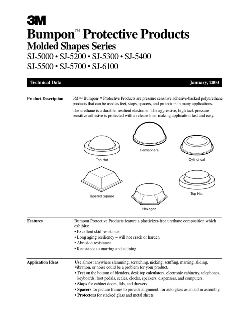 3m Bumpon Products | PDF | Adhesive | Friction
