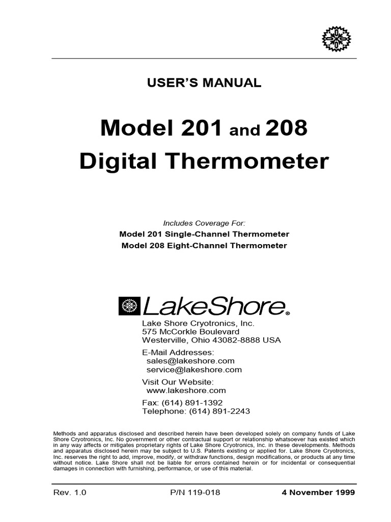 Termômetro LAKESHORE 201-208 - Manual | PDF | Temperature ...