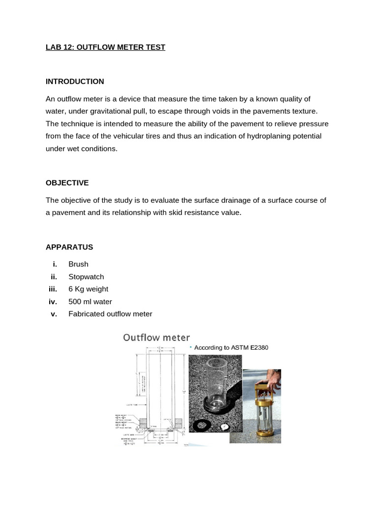 LAB 12 Outflow Meter Intro | PDF