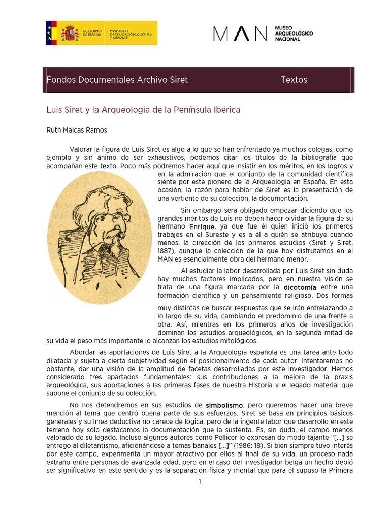 Luis Siret y La Arqueología de La Península Ibérica | PDF