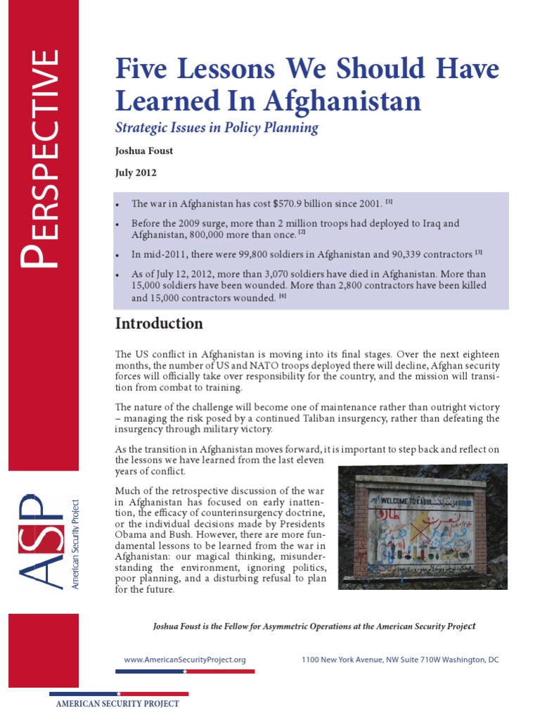 Lessons from the Afghanistan War | PDF | Afghanistan | Hamid Karzai