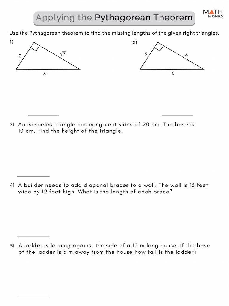 Pythagorean Word-Problems - 5 | PDF