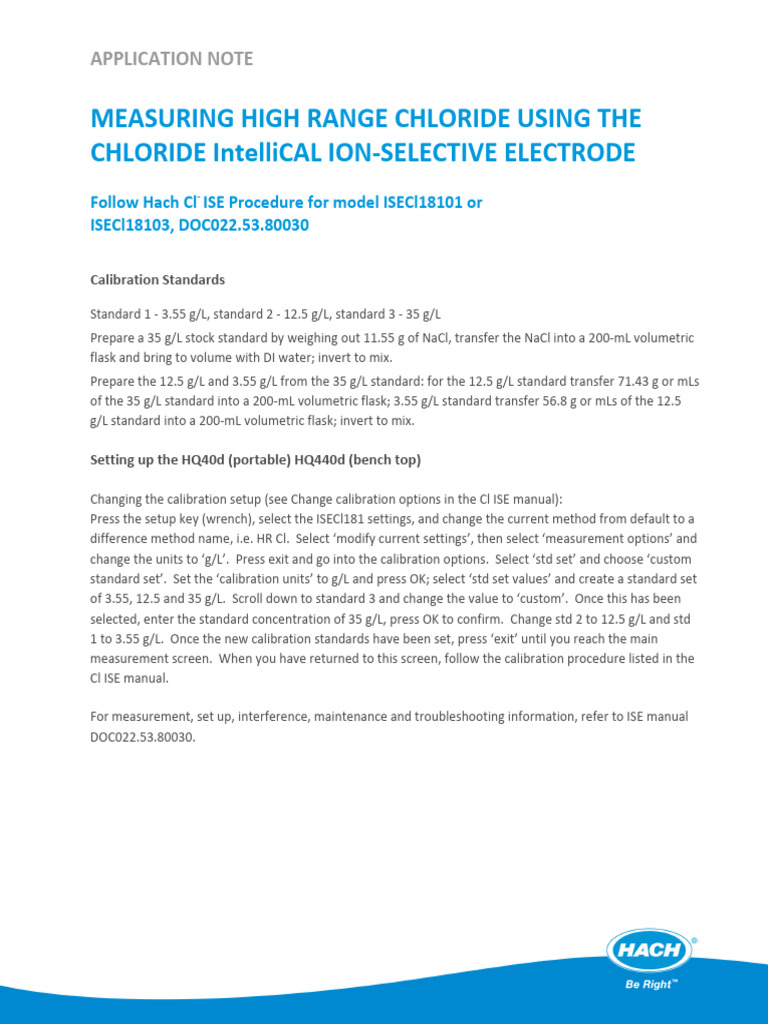 LIT2195-Measuring High Range Chloride Using The Chloride IntelliCAL Ion ...