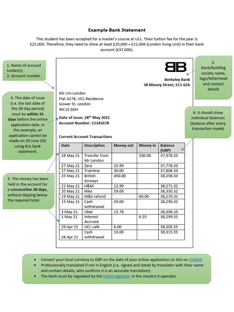 Example Bank Statement 1 0 | PDF | Banks | Economies