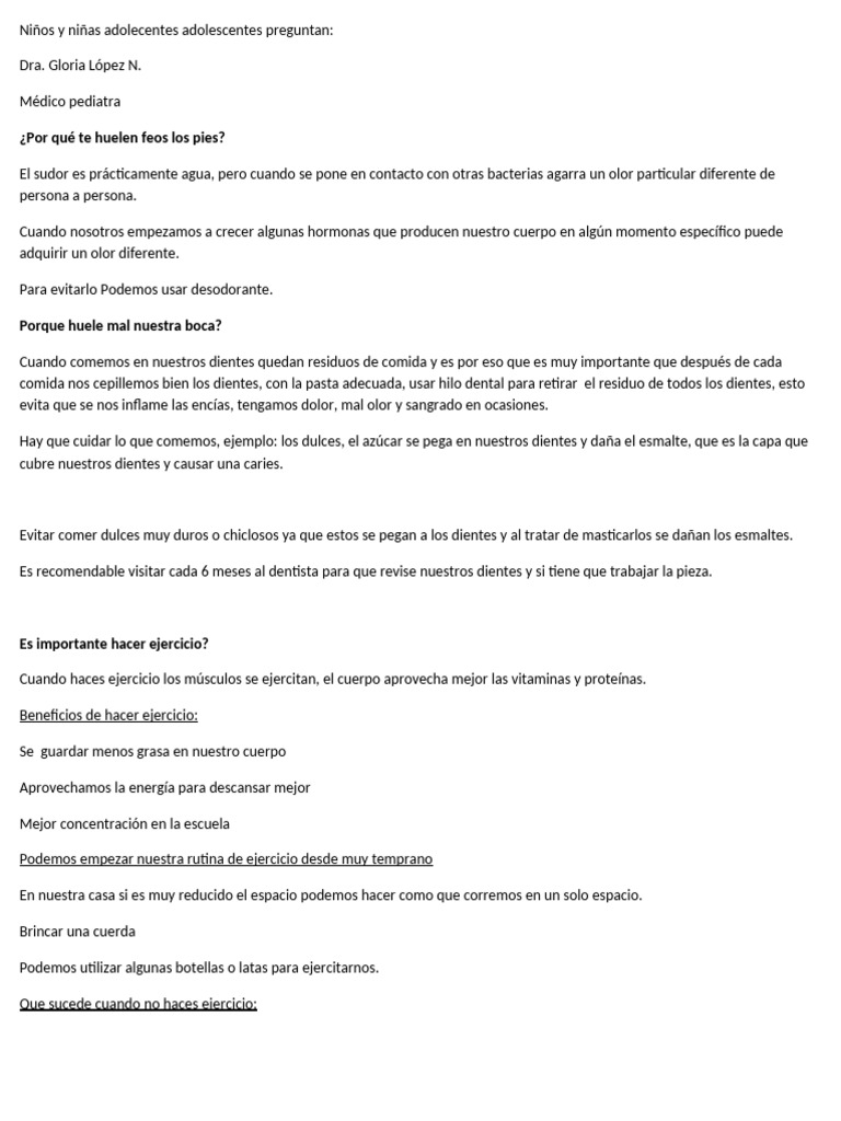 Niños y Niñas Adolecentes Adolescentes Vida Saludable | PDF | Diabetes ...