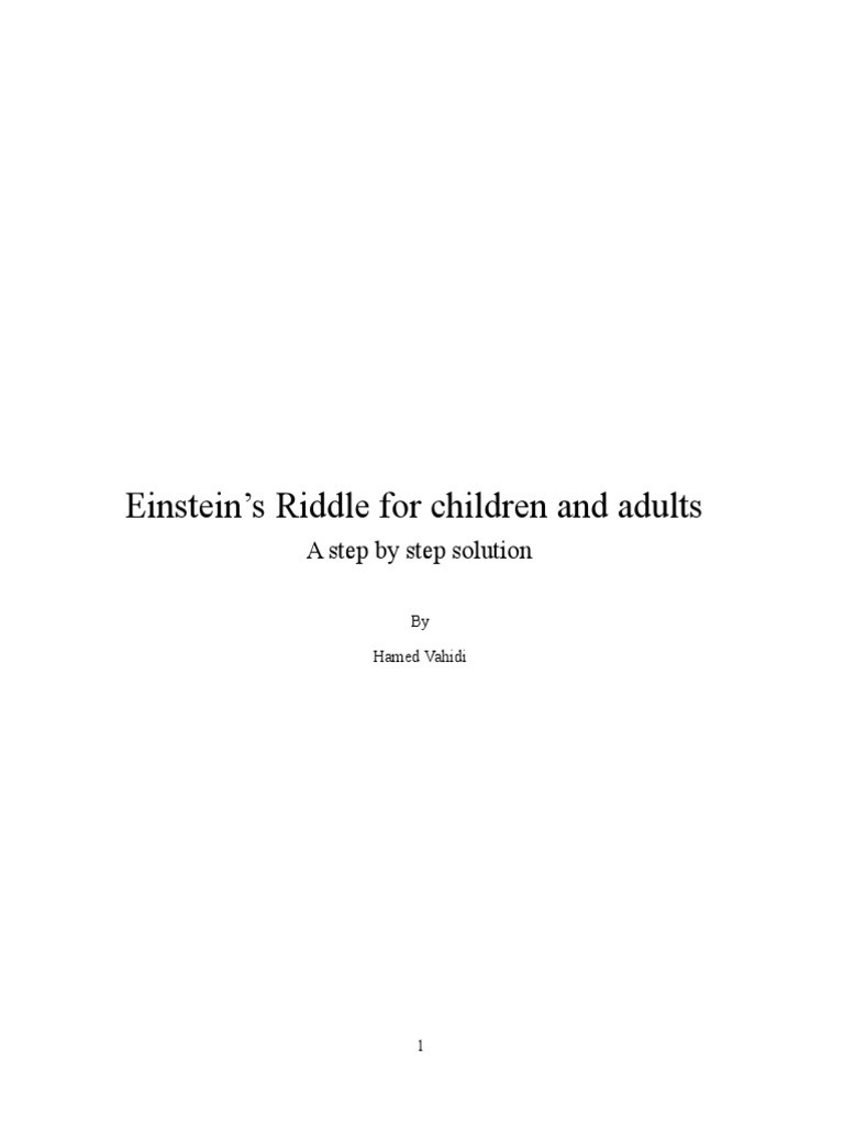 Solving Einstein's Riddle Step-by-Step | PDF | Tea | Drink