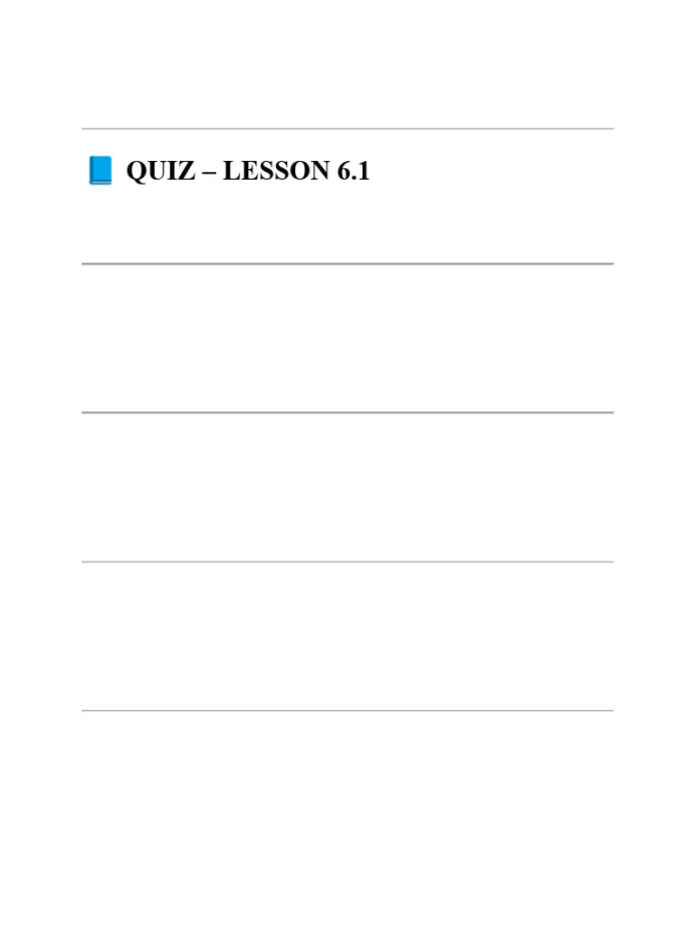 Lesson 6.1 and 6.2 Question and Answer Key | PDF
