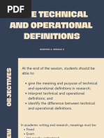 Technical vs. Operational Definitions Explained | PDF