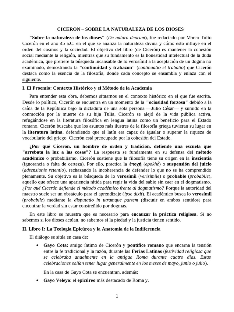 Final - 02 - Ciceron - La Naturaleza de Los Dioses | PDF | Cicerón ...