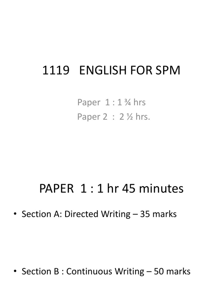 SPM English | PDF | Reading Comprehension | Writing