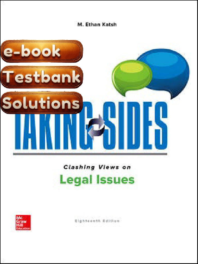 Textbook Taking Sides Clashing Views On Legal Issues 18th Edition Katsh ...