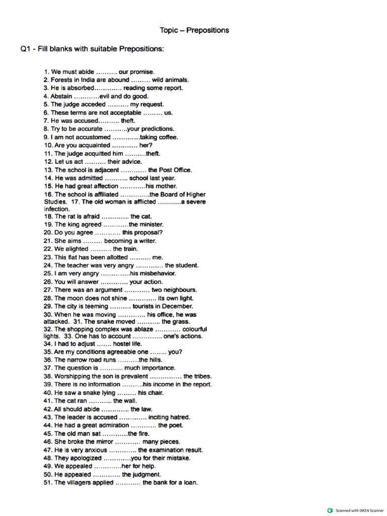 Ultimate Preposition Practice | PDF