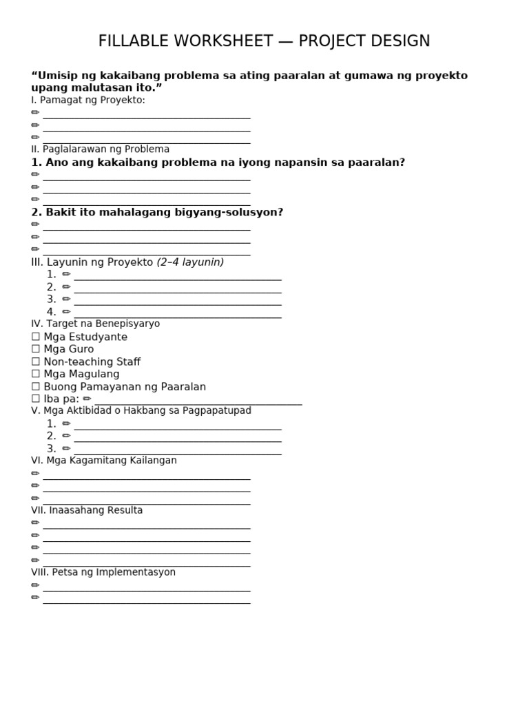Fillable Worksheet | PDF
