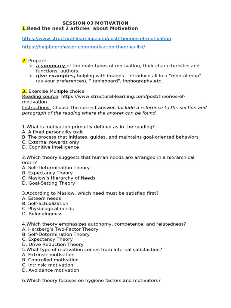 PC 1 Activity 2 Reading Motivation | PDF | Motivational | Motivation