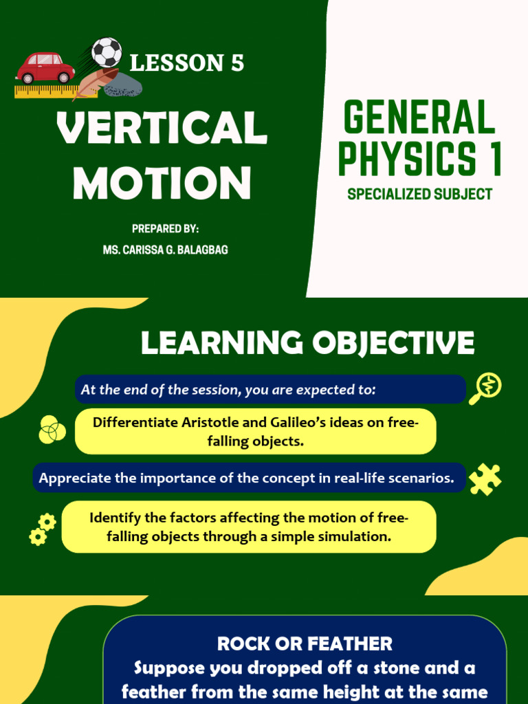 Vertical Motion Part 1 | PDF | Acceleration | Velocity