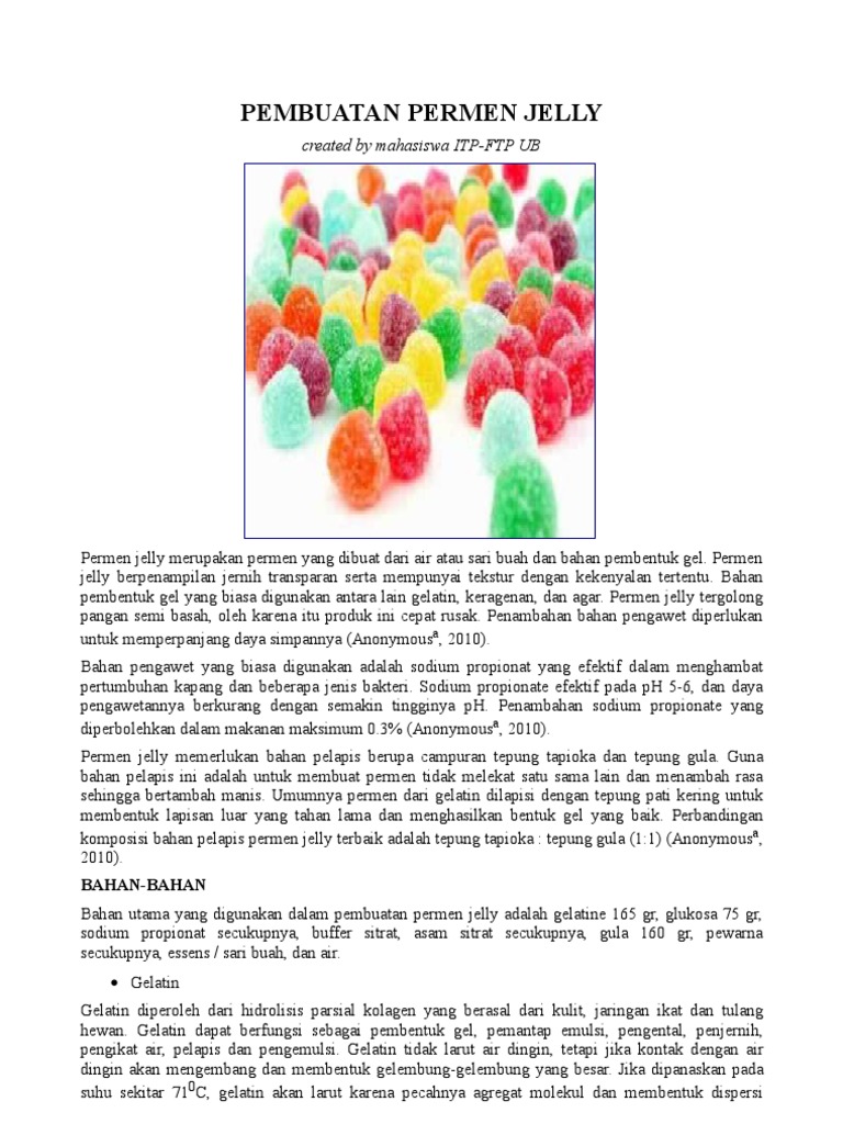 Proses Pembuatan Permen Jelly | PDF
