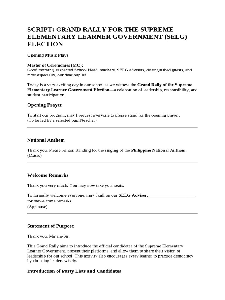 Script Selg Grand Rally | PDF