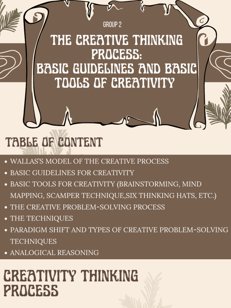 The-Creative-Thinking-Process Tools For Creativity | PDF | Creativity ...