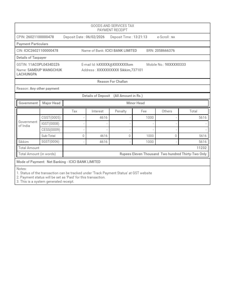 GST-Challan Receipt (1) HH | PDF