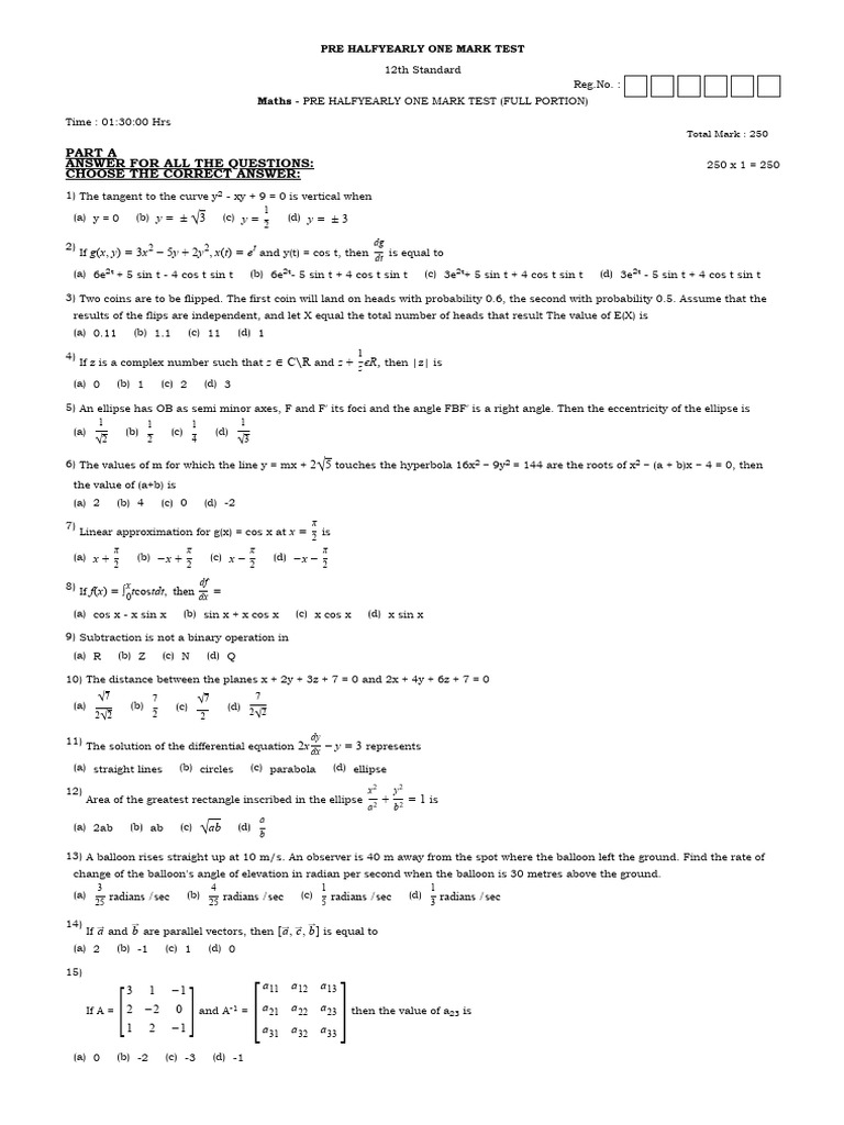 One Mark Full Portion (Em) | PDF | Euclidean Geometry | Elementary Geometry