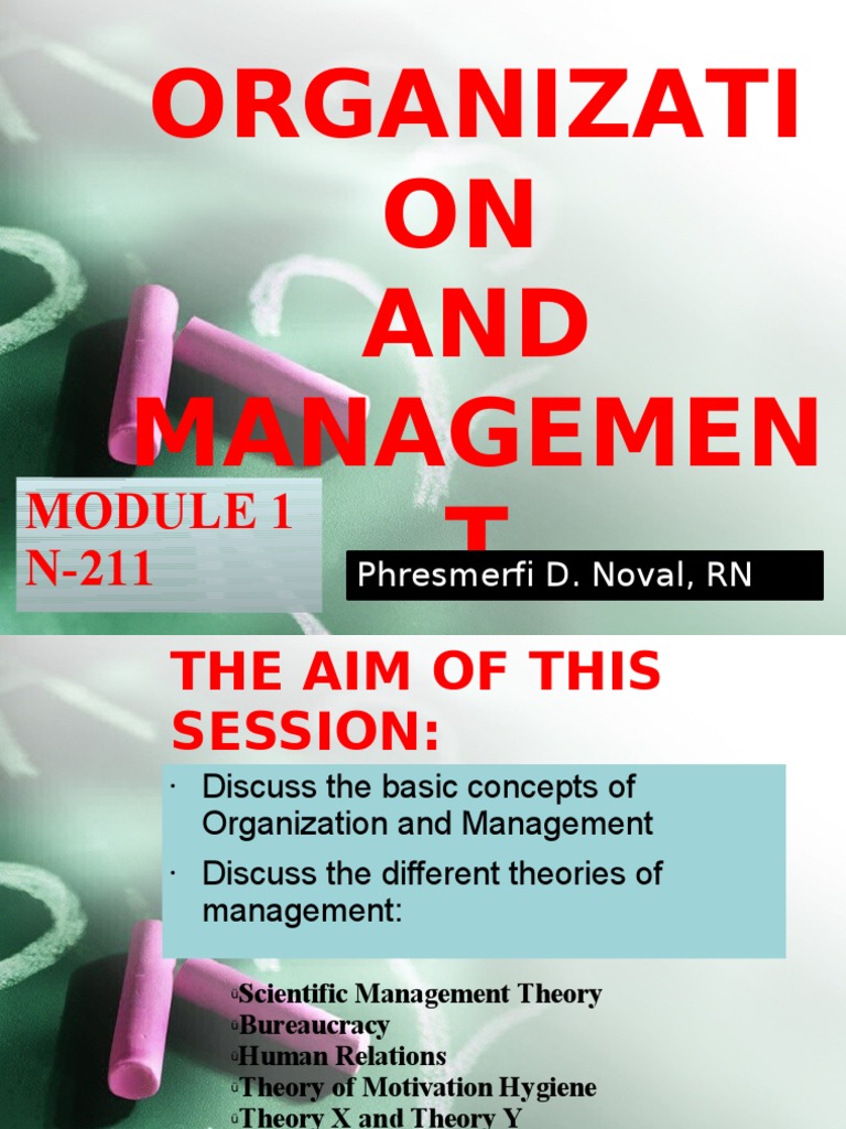 MODULE 1. Organization and Management | PDF | Career & Growth | Science ...