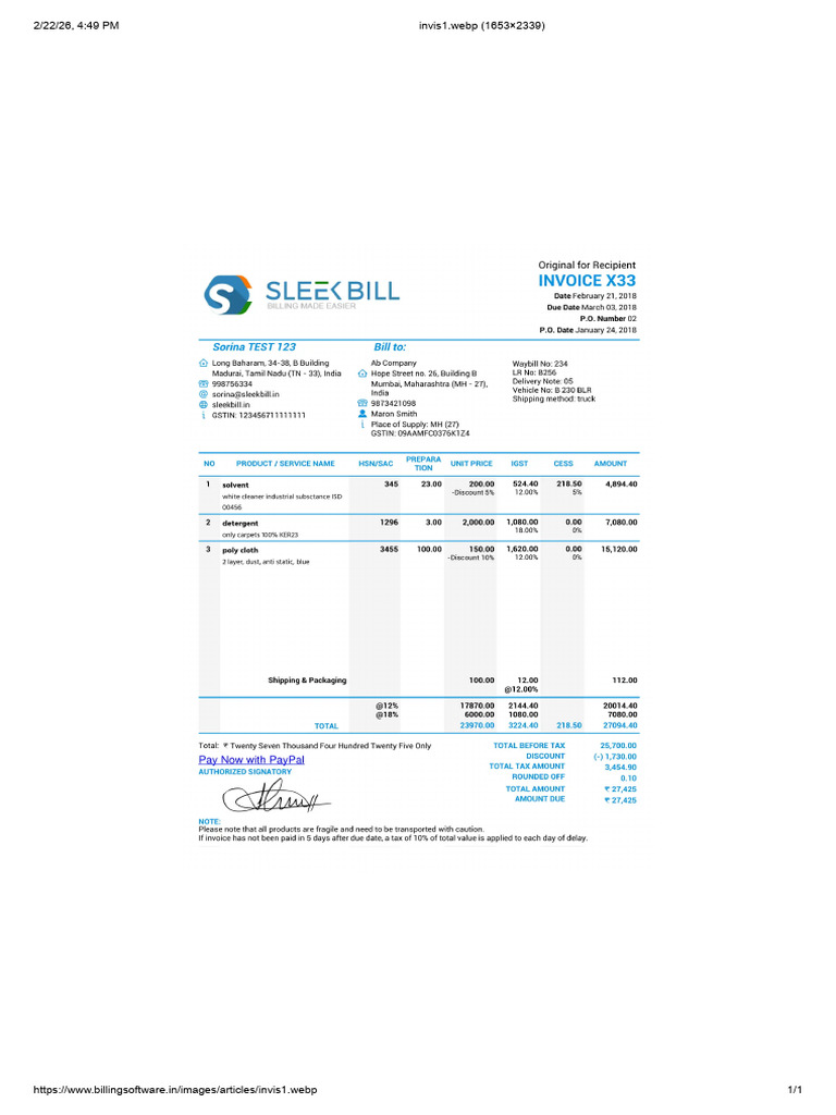 Inter State GST Bill | PDF