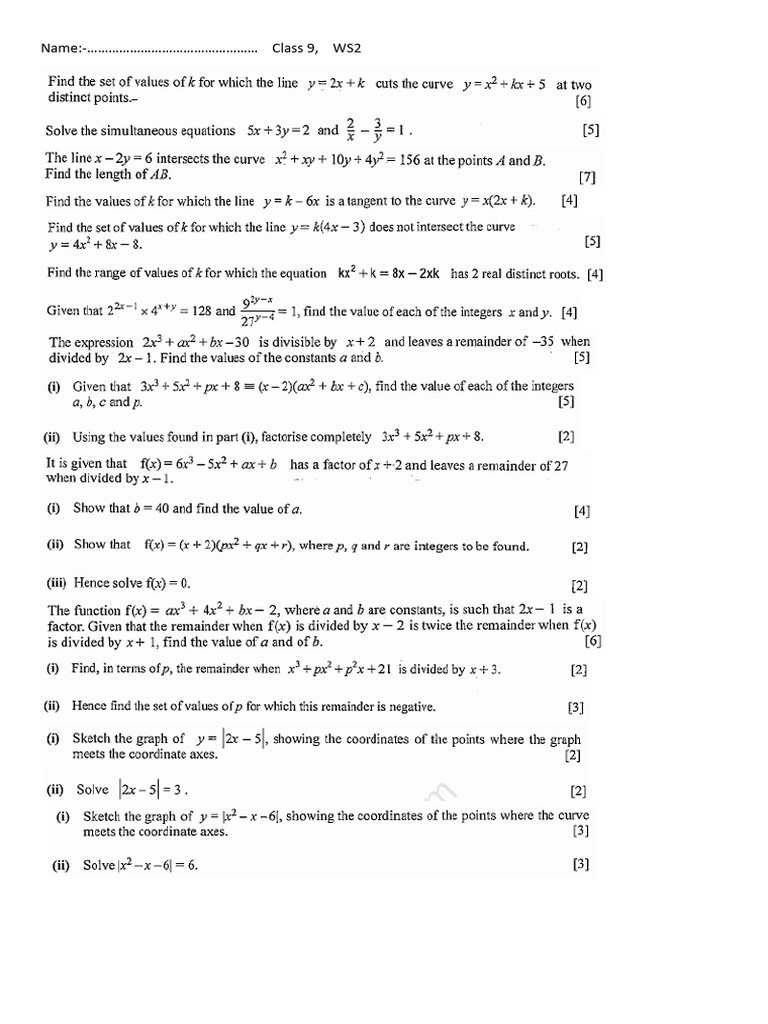 Add Maths Ws2 | PDF