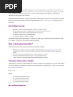 Normality in Chemistry: Definition & Examples | PDF | Mole (Unit ...